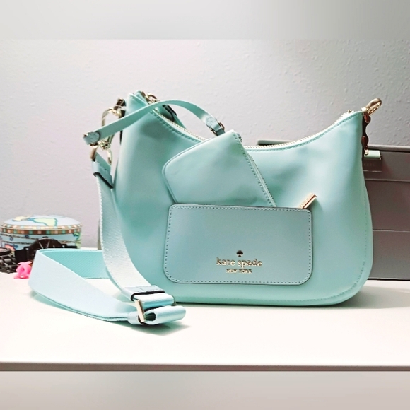kate spade | Bags | Nwt Kate Spade Chelsea Nylon Crossbody Aqua Blue ...
